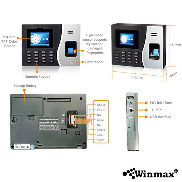 Finger Print Time Attendance Punch Clock Biometric
